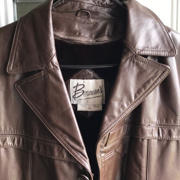 bermans | Jackets & Coats | Vintage Mens Bermans Brown Leather Jacket Coat | Poshmark